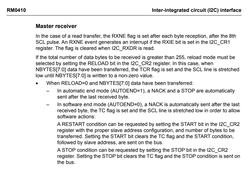 Stm32f302r8 I2c1 Master Receiver I2cisrrxne Is Stmicroelectronics Community 9596