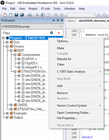 The Bsp Example For Stm32f429i Disc1 With Stm32cub Stmicroelectronics Community