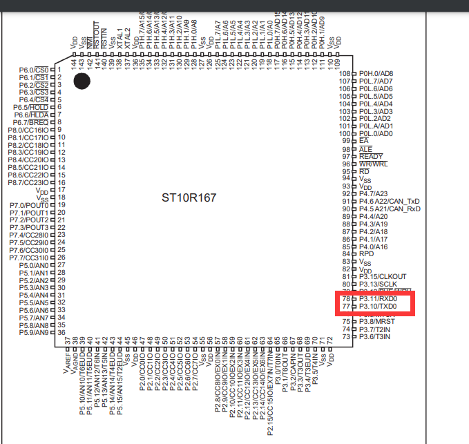 I didn't found ST10R167 JTAG/Programming port. Can ...