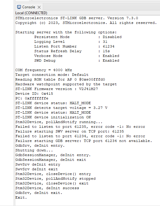 Stm32cubeide 1120 Debugger Connect Problem Stmicroelectronics Community 