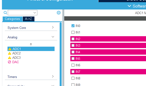Configure ADC1 in STM32CubeIDE leads to compile er ...