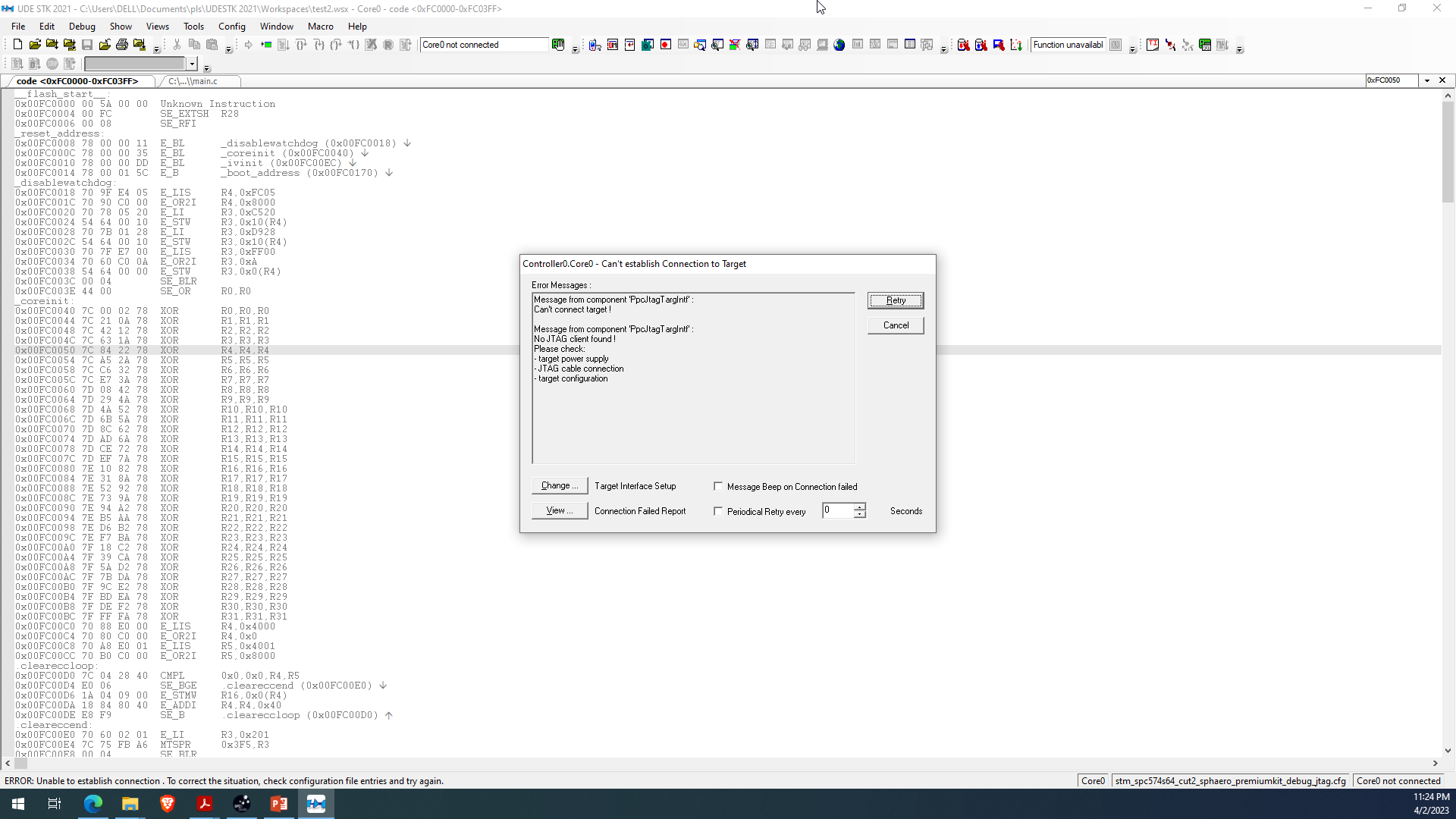 Issue With Udestk Connection With L9963e Bms Board Stmicroelectronics Community