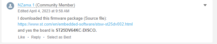 Solved: How can I program my ST25DV board for NFC communic... - STMicroelectronics Community