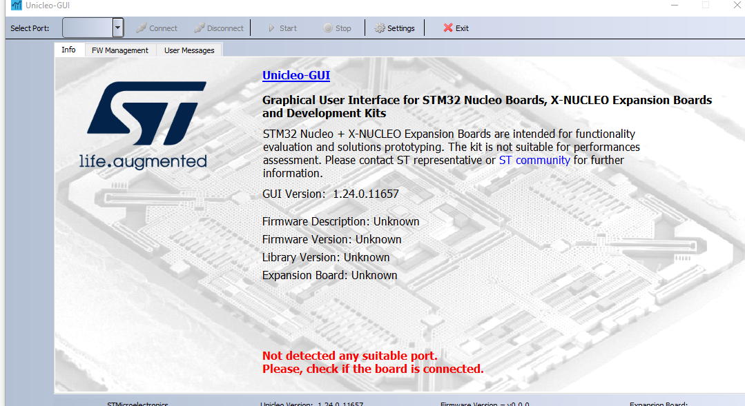 I am trying to connect my sensortile.box with Unic... - STMicroelectronics Community