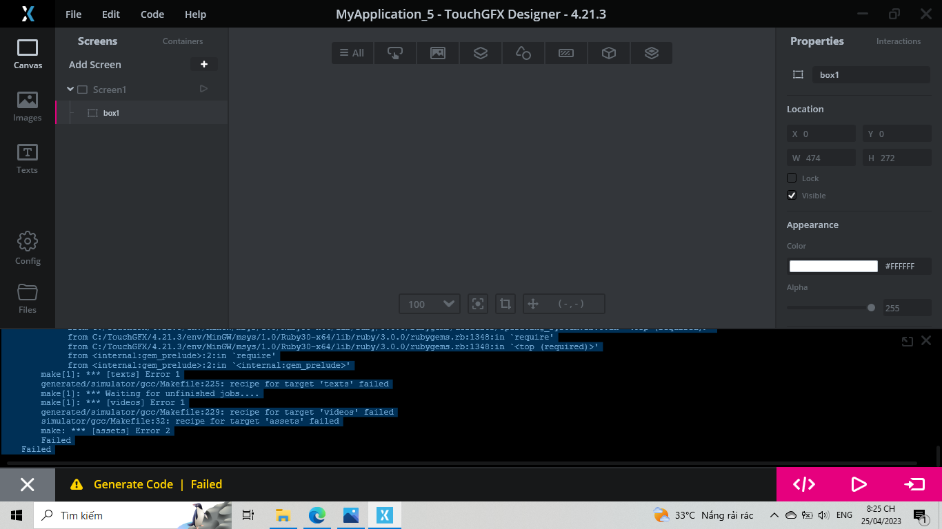 Solved: Touchgfx Designer is not opening in the computer. - STMicroelectronics Community