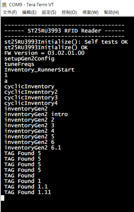 Solved: reading tags by ST25RU3993 without GUI - STMicroelectronics Community