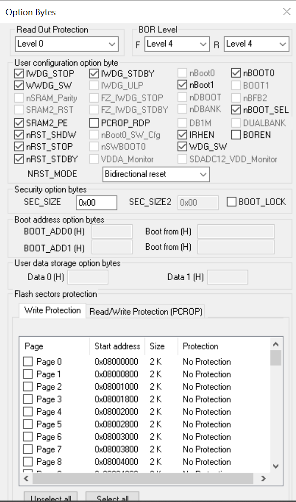 error with full chip erase STM cube programmer - STMicroelectronics Community