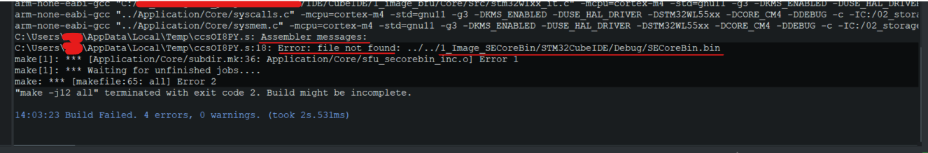 Solved: 1_image_BFU trying to build the project but I get ... - STMicroelectronics Community