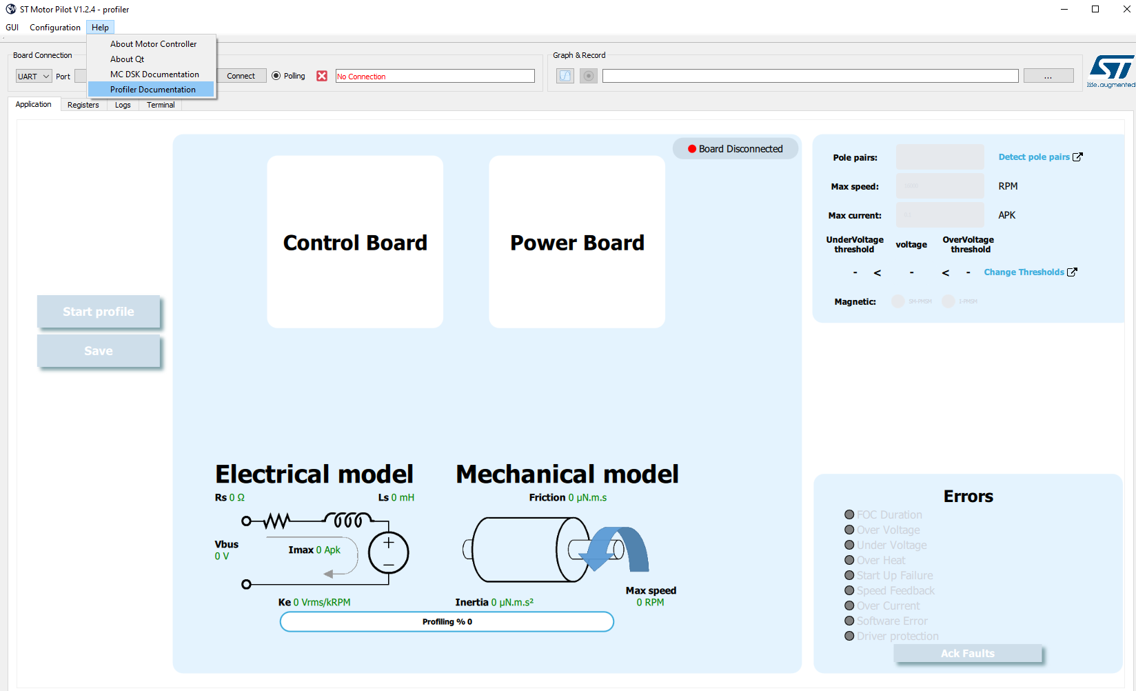 Mcsdk 62 Motor Pilot Cannt Choose Control Board Stmicroelectronics Community 