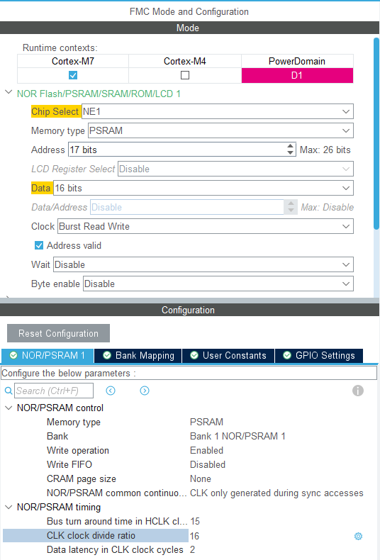 Stm32h745 Fmc Psram 16 Bit Always Sends 64 Bit Stmicroelectronics