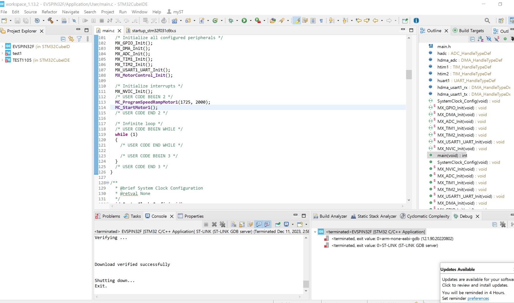Solved Motor Spin Without Motor Pilot Program Stmicroelectronics Community