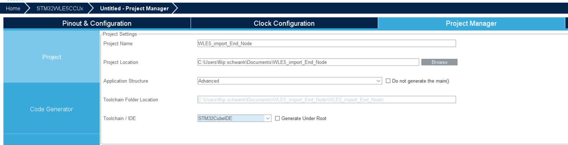 How to import STM32CubeWL repository projects onto ...