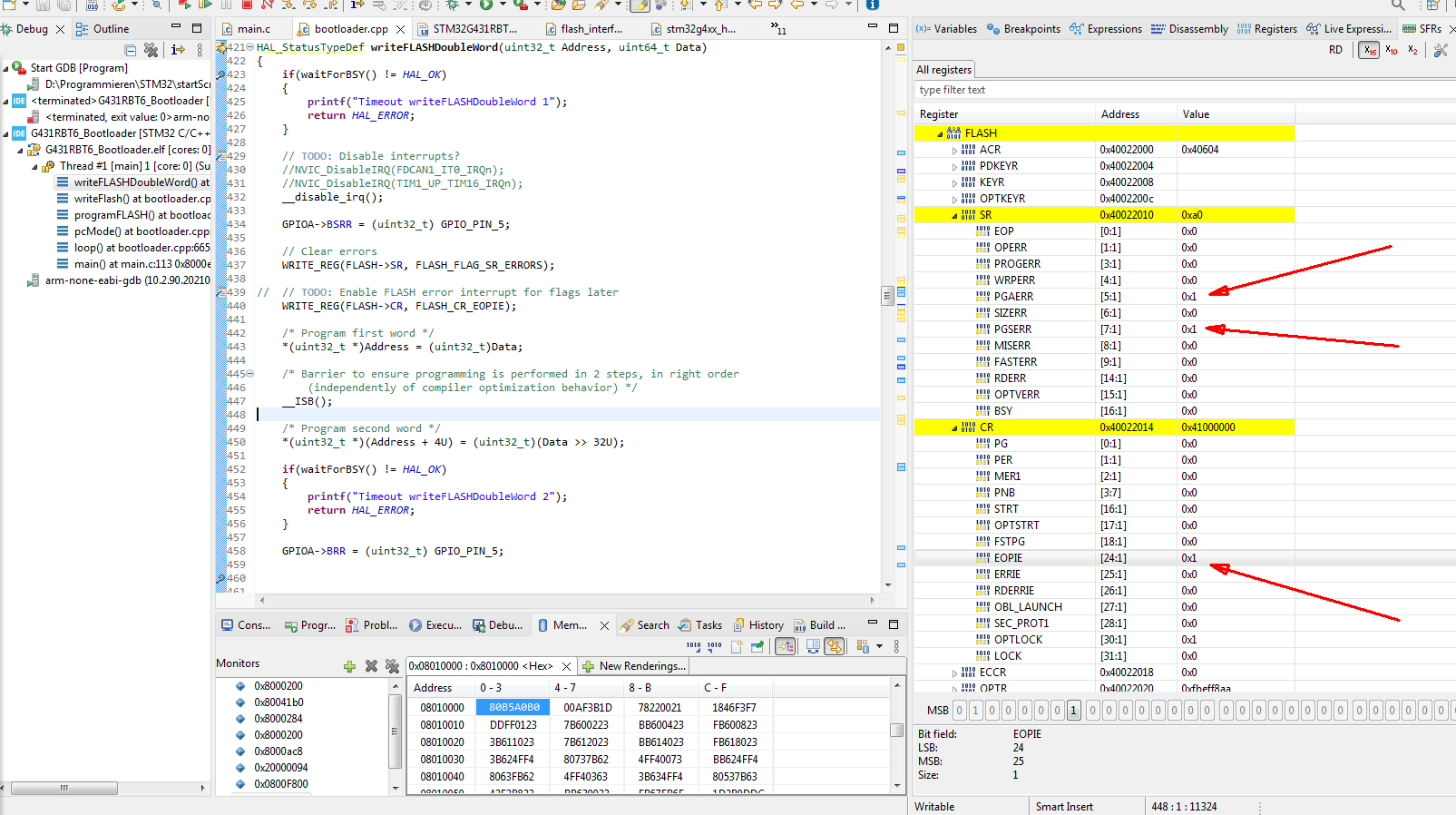 Getting Possible Error Of Flash Write Operation Page 2 Stmicroelectronics Community