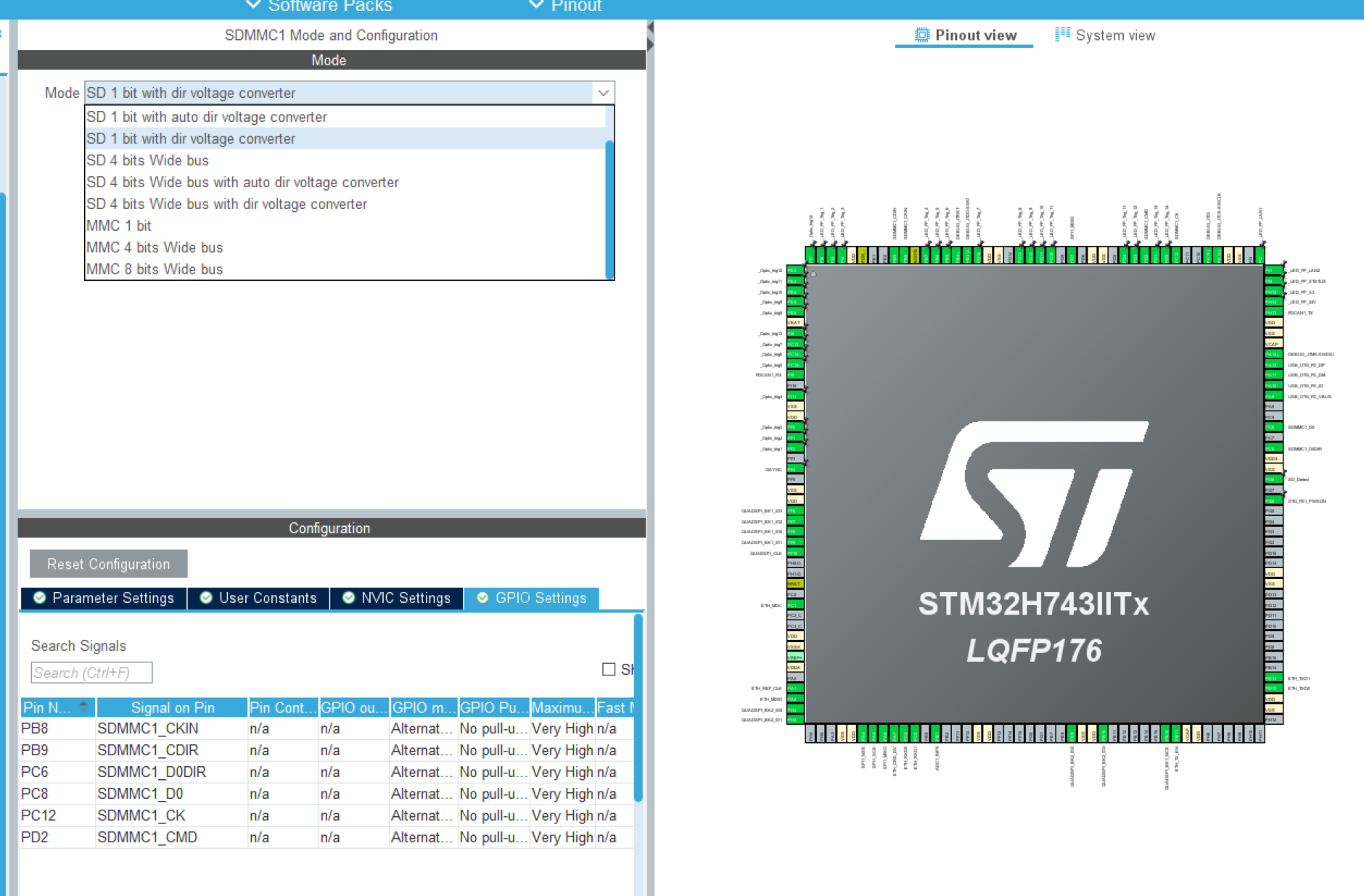 Re: Connecting SD CARD to STM32H743 without level ... - STMicroelectronics Community