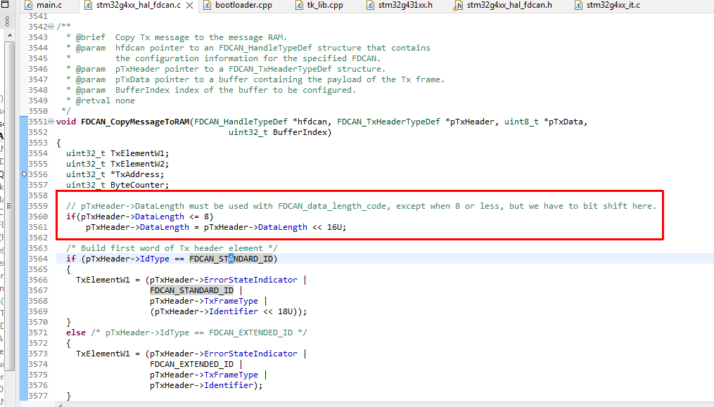 Solved Stm32g431 Bug In Fdcan No Databytes Send Stmicroelectronics Community 0686