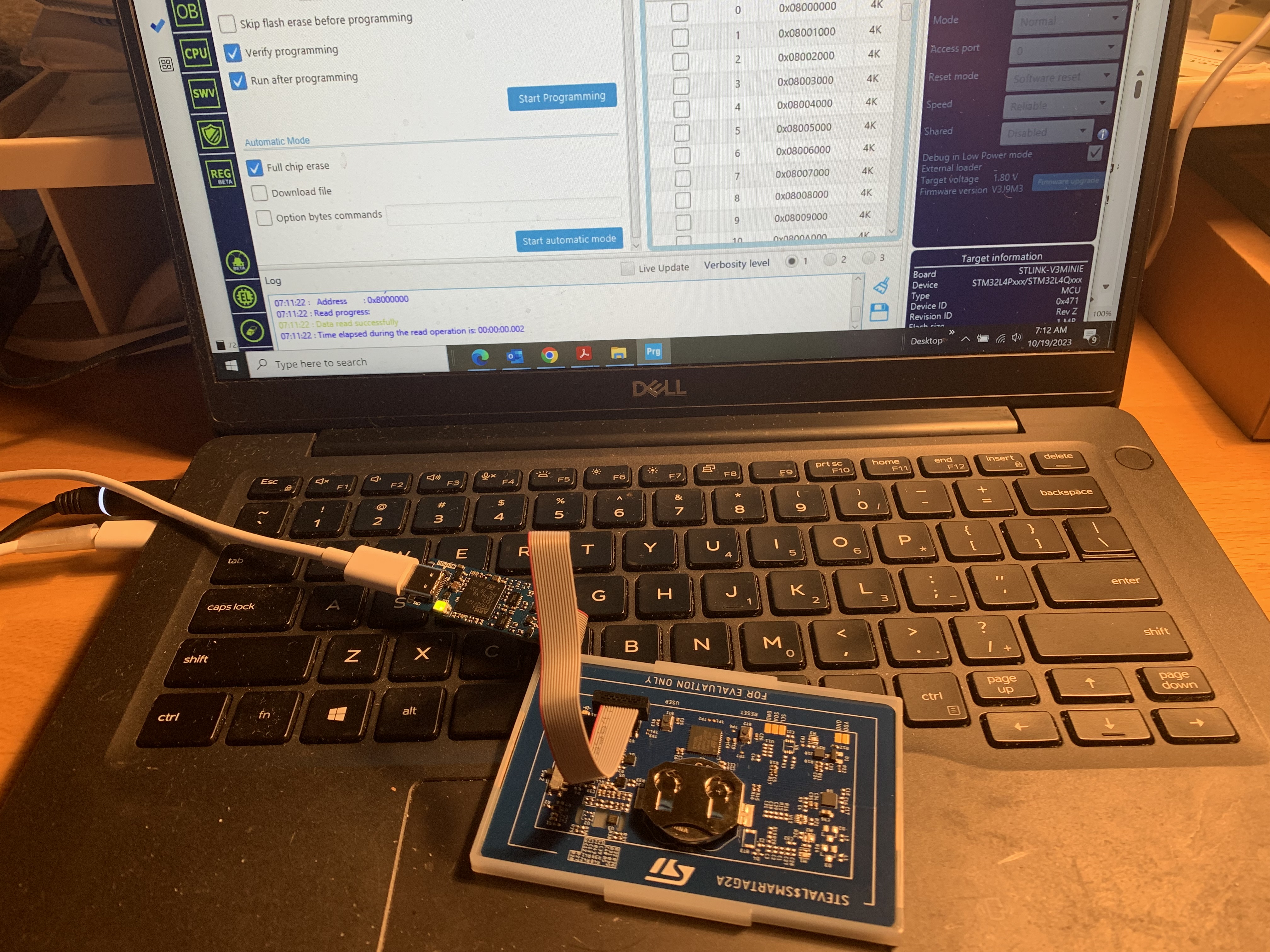 Solved: STEVAL-SMARTAG2 - Error: failed to erase memory - STMicroelectronics Community