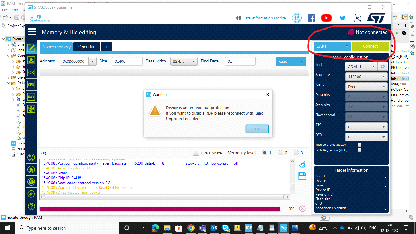 Jumping to internal bootloader while Option Byte s... - STMicroelectronics Community