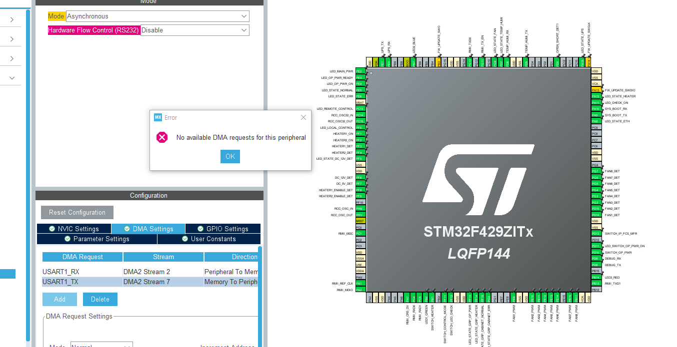 Solved: How to set DMA Settings of USART1 of STM429ZI Nucl... - STMicroelectronics Community