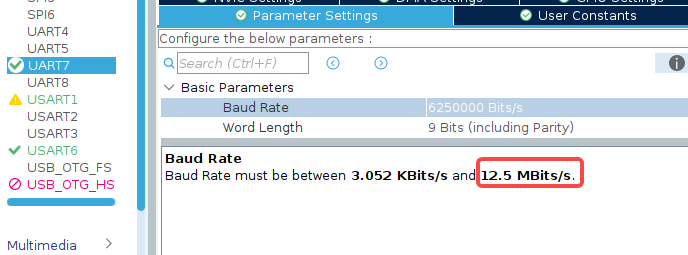 Solved Uart Cannot Set High Baud Rate Stmicroelectronics Community