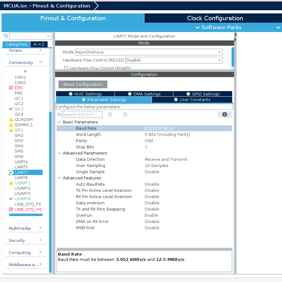 Solved: UART cannot set high baud rate - STMicroelectronics Community