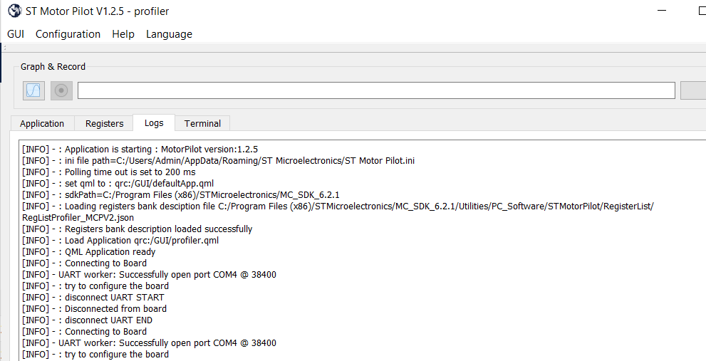 Can't connect Motor Profiler using IHM03 Kit using... - STMicroelectronics Community