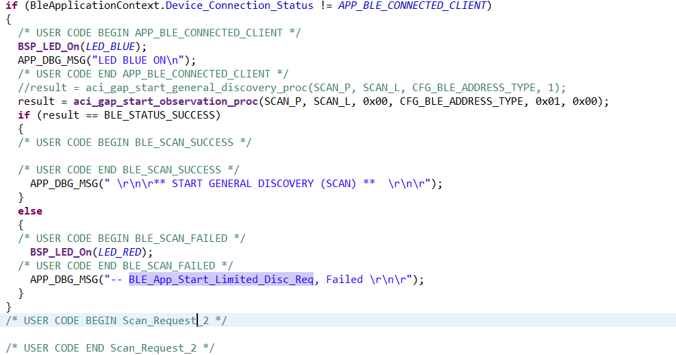 BLE_p2pClient example does not work - STMicroelectronics Community