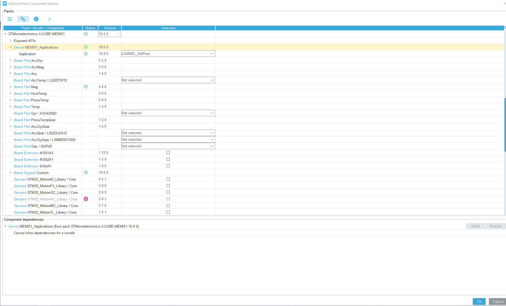 Solved Stm32cubeide 1132 Not Showing X Cube Mems1 Stmicroelectronics Community 