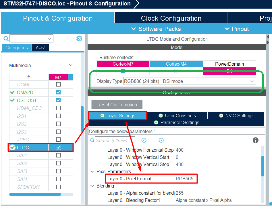 STM32H747I-DISCO 16-bit Color Depth Problem - STMicroelectronics Community