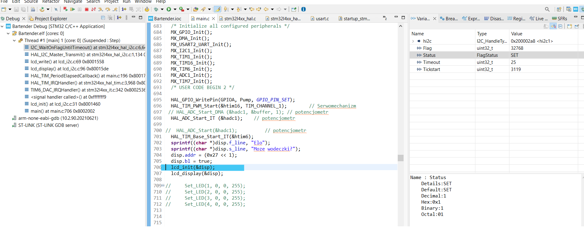 Solved: I2C_WaitOnFlagUntilTimeout, TIM16, I2C, Servo, HAL... - STMicroelectronics Community