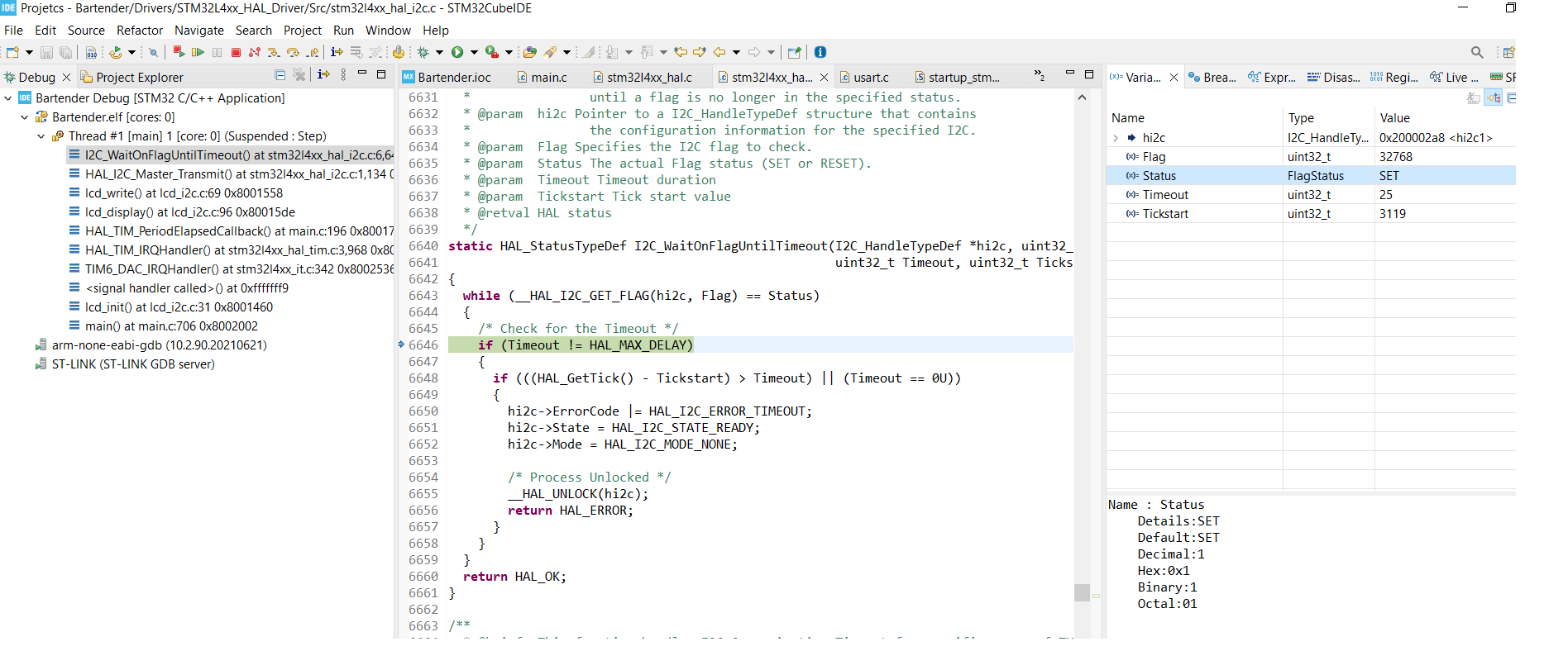 Solved: I2C_WaitOnFlagUntilTimeout, TIM16, I2C, Servo, HAL... - STMicroelectronics Community