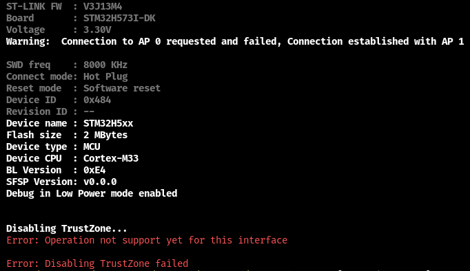 Solved: Disabling TrustZone on the STM32H5 - STMicroelectronics Community