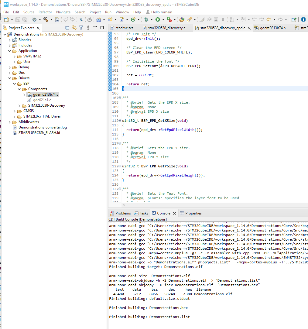 Solved: Running STM32L0538-DISCO sample project - STMicroelectronics Community