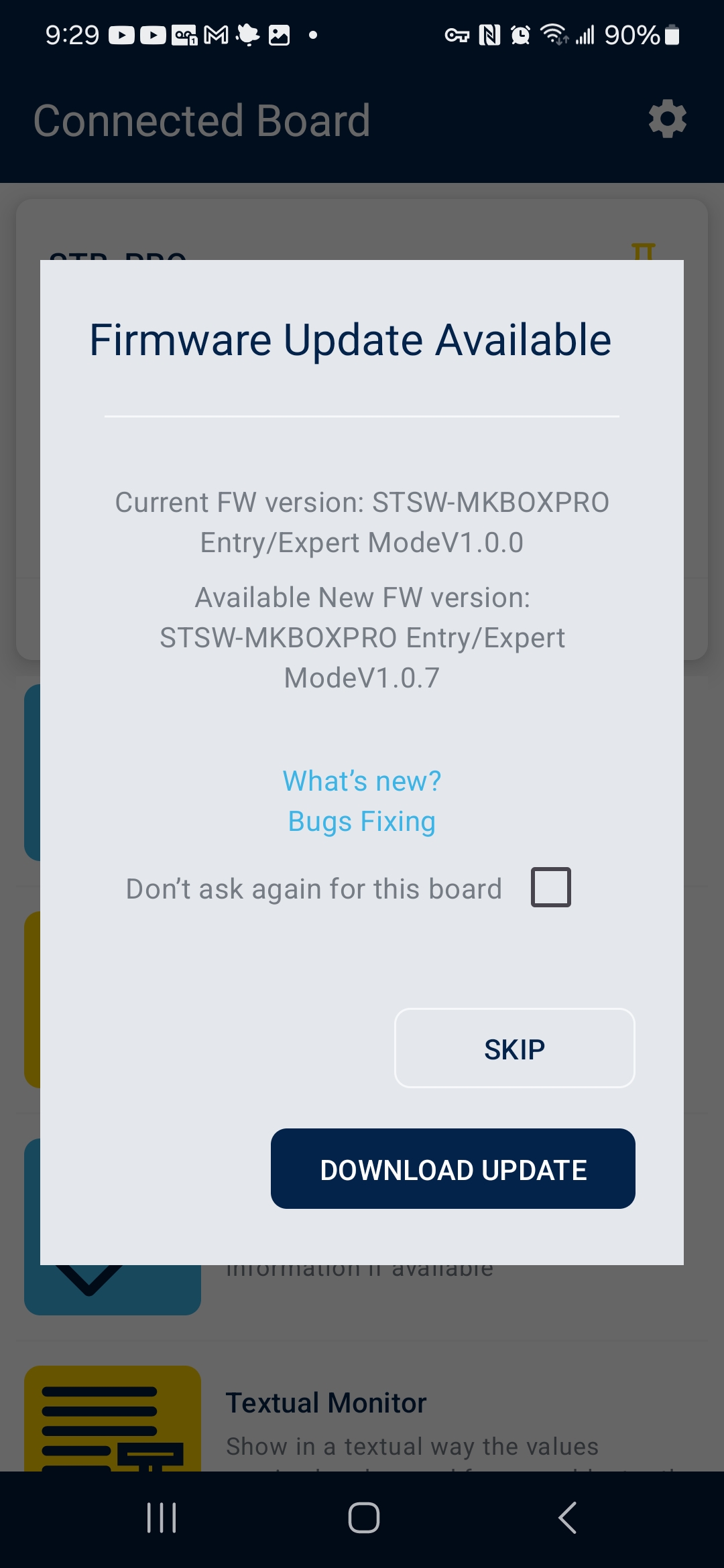 Solved: Unable to upgrade firmware on STEVAL MKBOXPRO A - STMicroelectronics Community