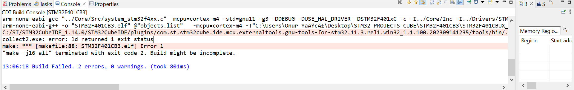 Getting an error when ı open a c project everytime - STMicroelectronics ...