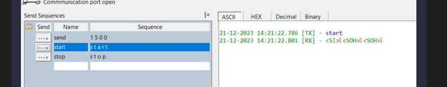 Problem In Passing The Commands Start Stop And Stmicroelectronics Community