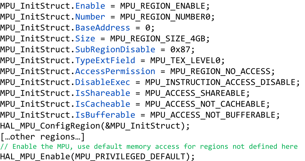Solved: Prevent speculative access using PRIVDEFENA - STMicroelectronics Community