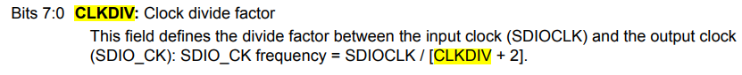Solved: Is there a bug in STM32CubeMX about SDIOCLK? - STMicroelectronics Community