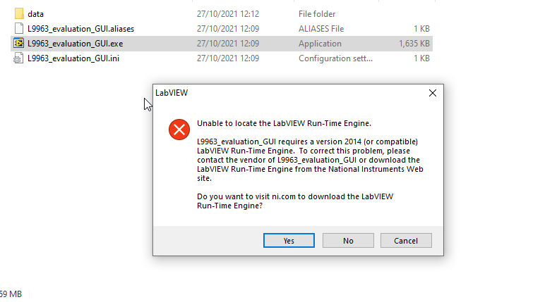 L9963E Eval Board GUI Error - STMicroelectronics Community