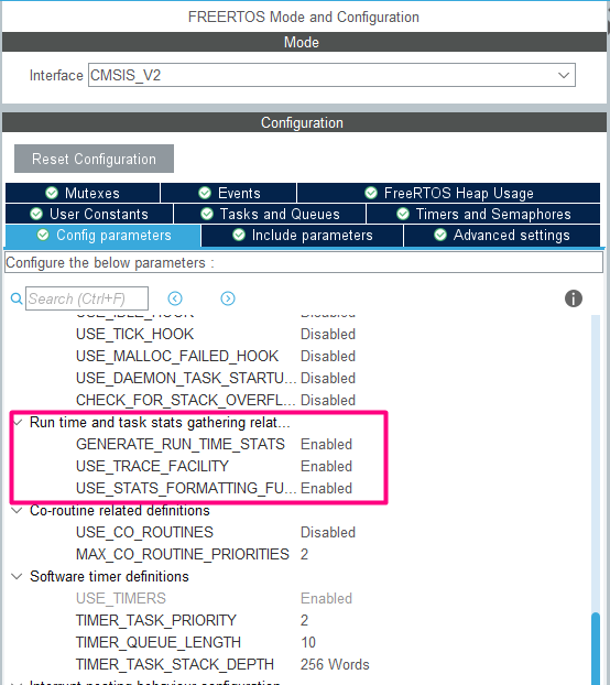 How To Enable Freertos™ Run Time And Stack Usage V Stmicroelectronics Community