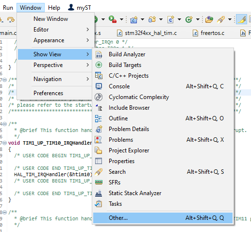 How to enable FreeRTOS™ Run Time and Stack Usage v... - STMicroelectronics Community