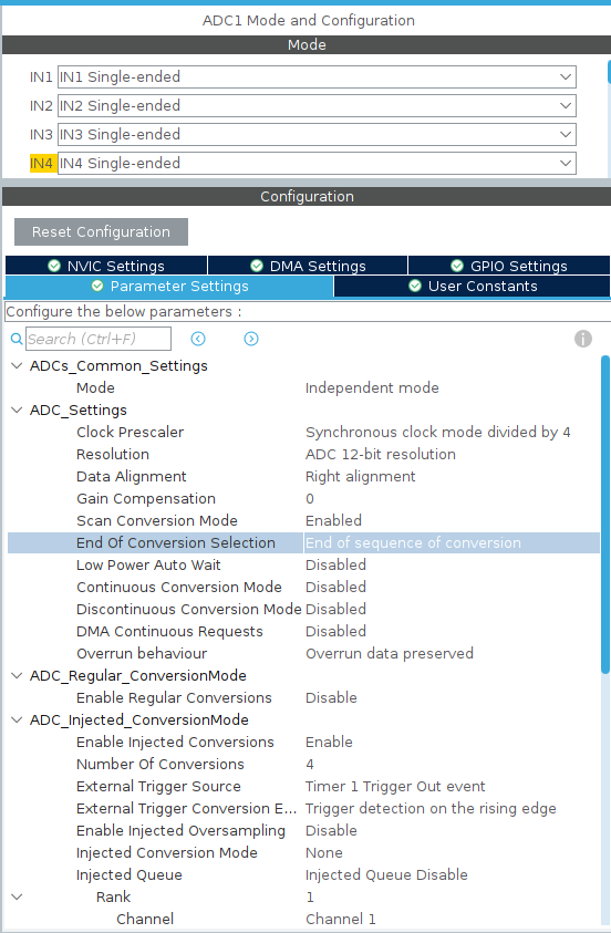 Sequence of 4 measurements using ADC1 - STMicroelectronics Community