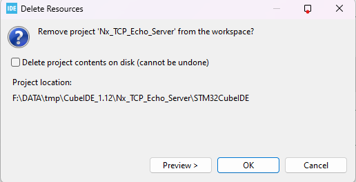 Major Bug when erasing a projet - STMicroelectronics Community