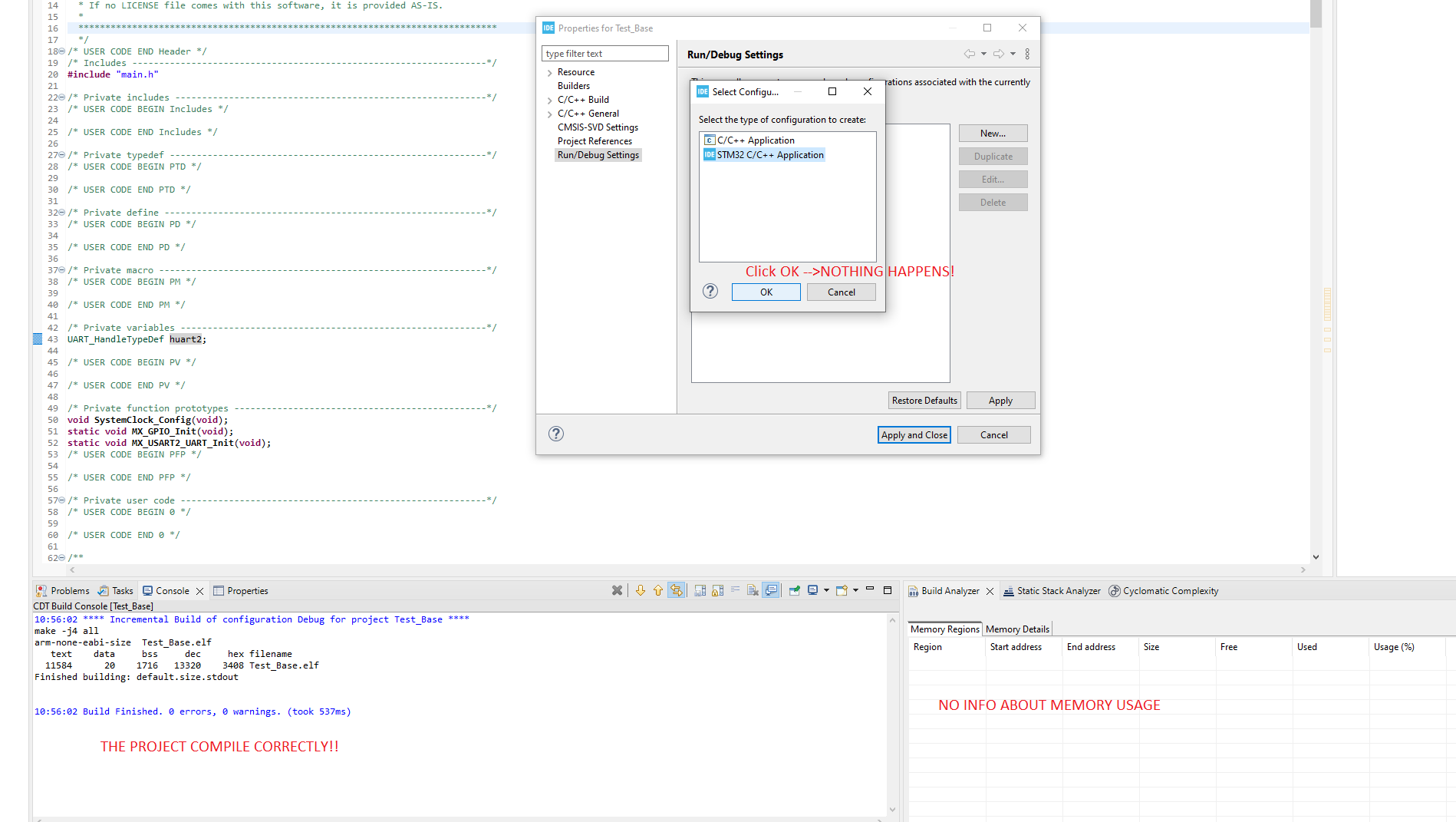 Solved Run Debug Don T Work Stmicroelectronics Community