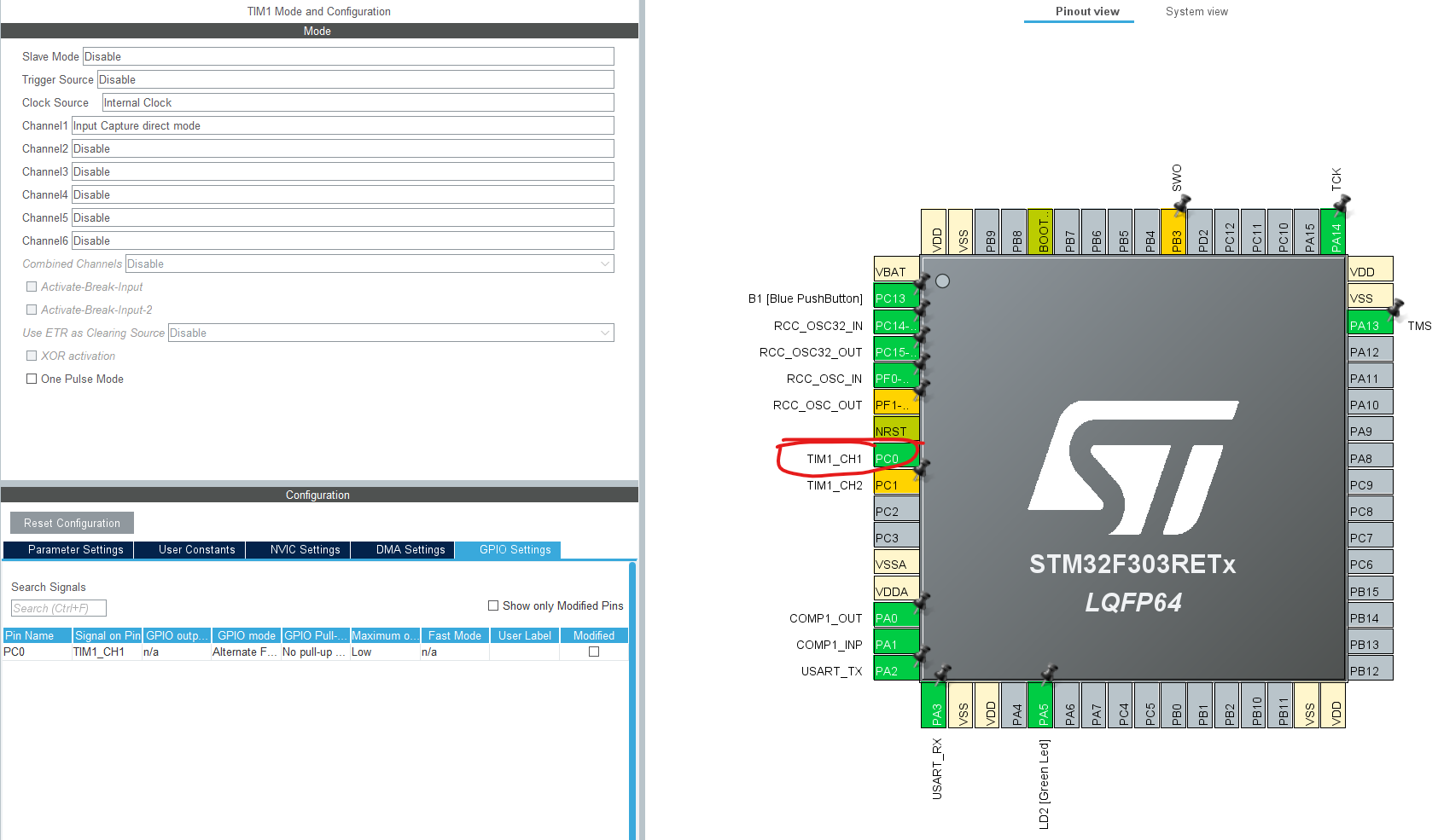 [nucleo F303re] Using Comparator1 Output As Input Stmicroelectronics Community