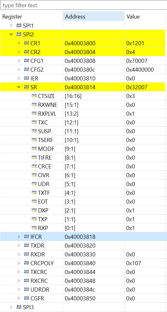 On Nucleo board H743ZI, HAL in use, byte wise TRX ... - STMicroelectronics Community