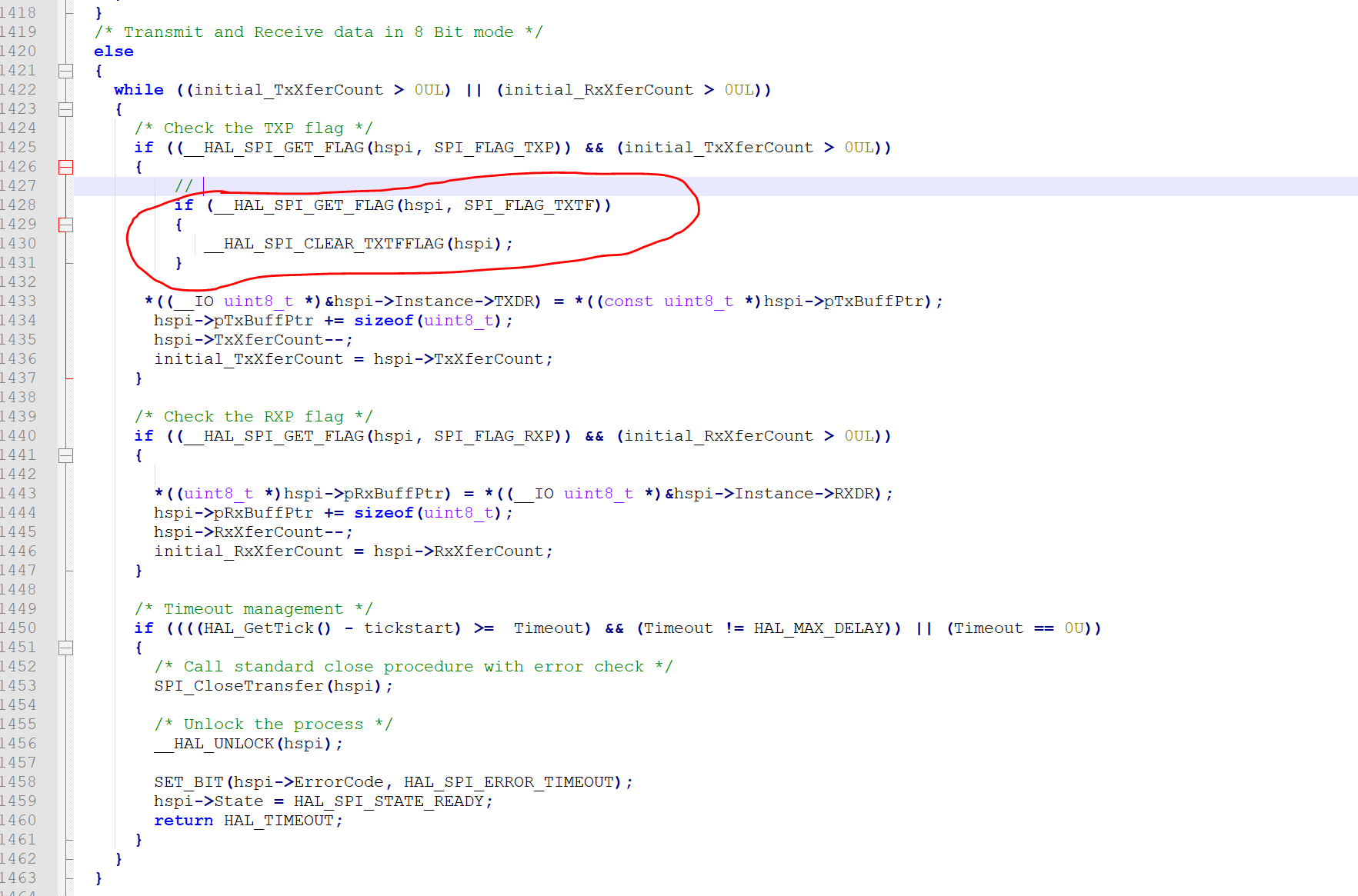 On Nucleo board H743ZI, HAL in use, byte wise TRX ... - STMicroelectronics Community