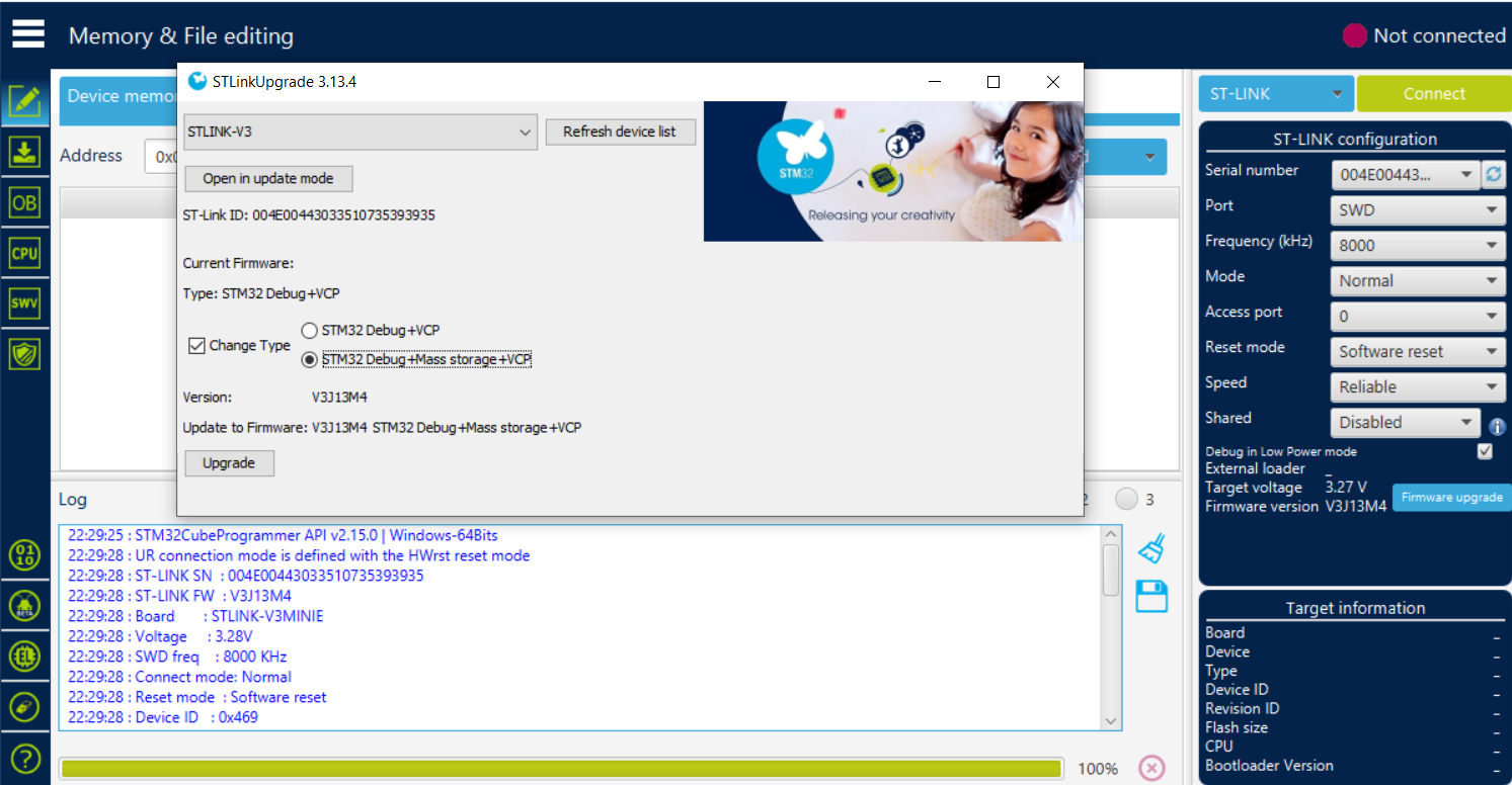 Solved Stm32cubeprogrammer V2 6 0 Not Supporting Stlinkv3 Stmicroelectronics Community