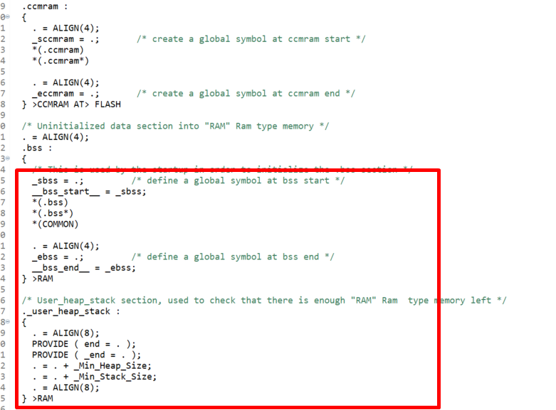 Information about the content of RAM.ld file - STMicroelectronics Community
