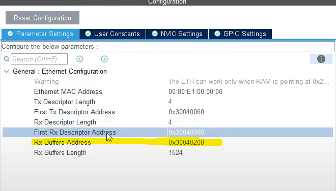 Solved: CubeMx - ETH Rx Buffers Address no longer there - STMicroelectronics Community