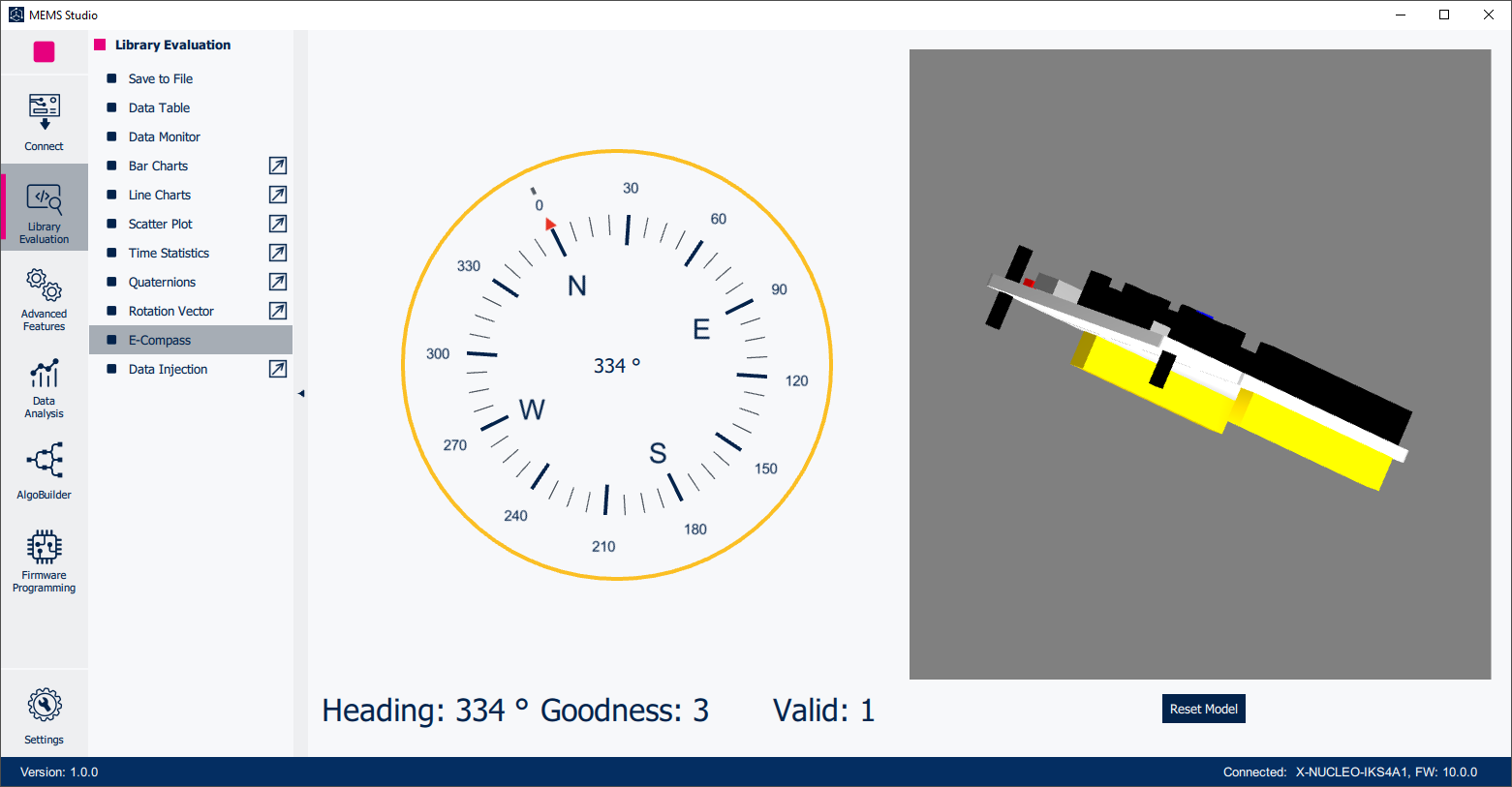 Solved: IKS4A1 eCompass application with Unicleo-GUI - STMicroelectronics Community